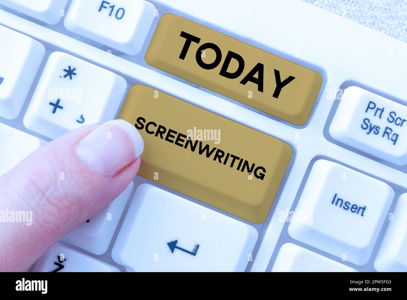 Text sign showing Screenwriting, Word Written on the art and craft of ... Text sign showing Screenwriting, Word Written on the art and craft of ...