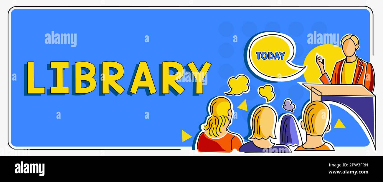 Conceptual caption Library, Business showcase curated collection of ...