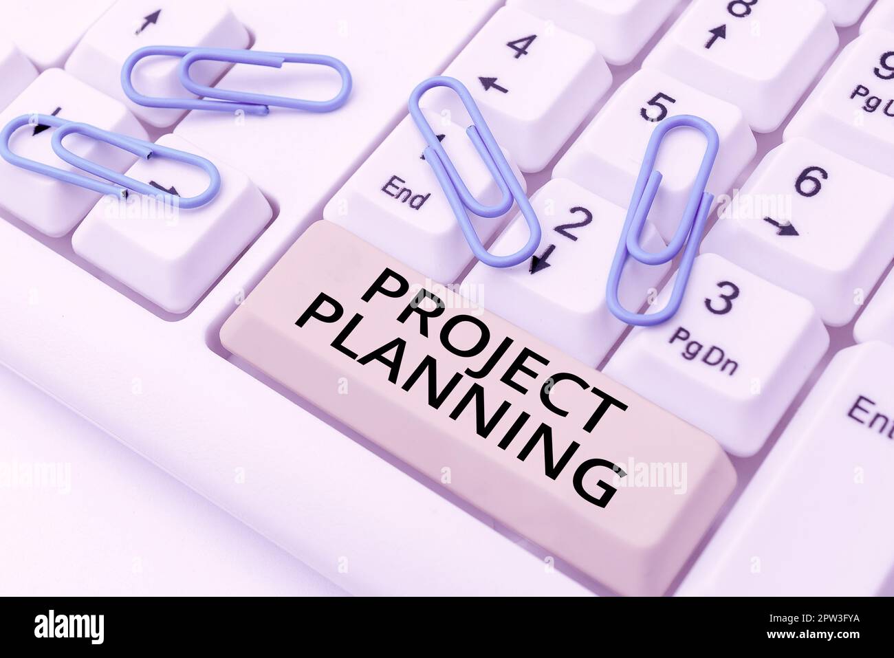 Text caption presenting Project Planning, Word Written on plan and ...