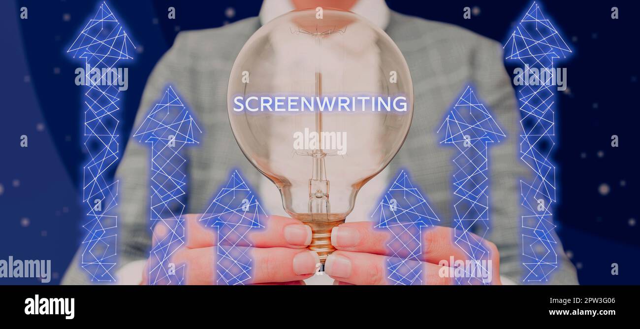 Inspiration showing sign Screenwriting, Word for the art and craft of ...