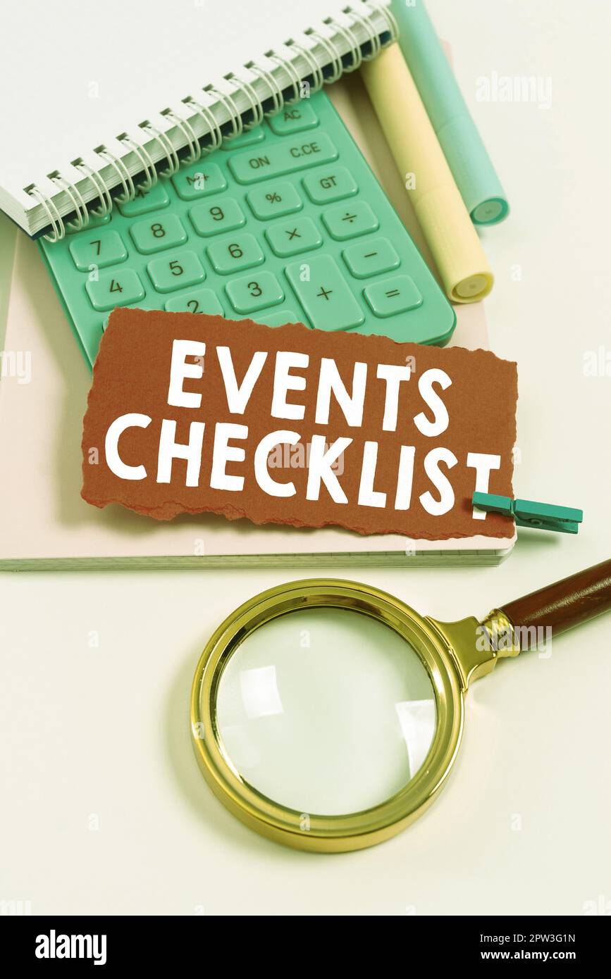 Inspiration showing sign Events Checklist, Business overview invaluable ...