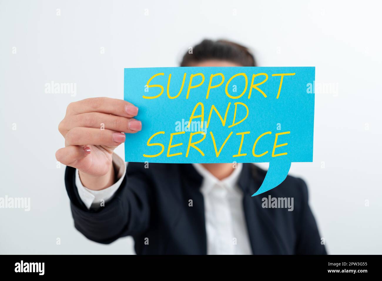 Sign displaying Support And Service, Business overview Technical ...