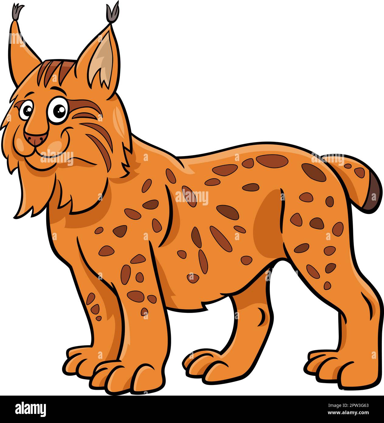 funny cartoon lynx wild animal character Stock Vector Image & Art - Alamy