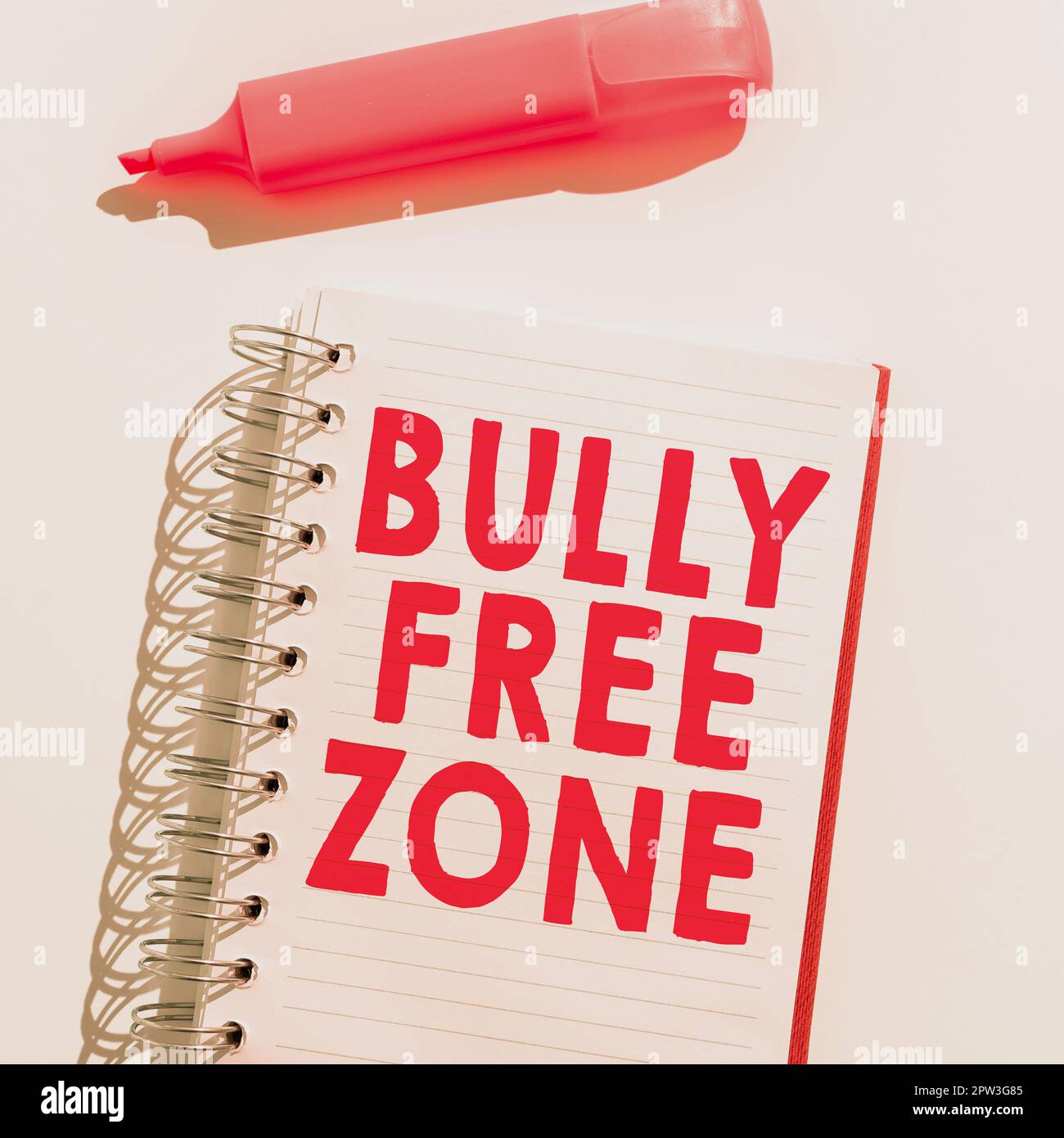 Sign displaying Bully Free Zone, Business idea Be respectful to other ...