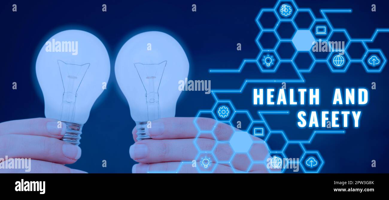 Conceptual caption Health And Safety, Internet Concept Taking the ...