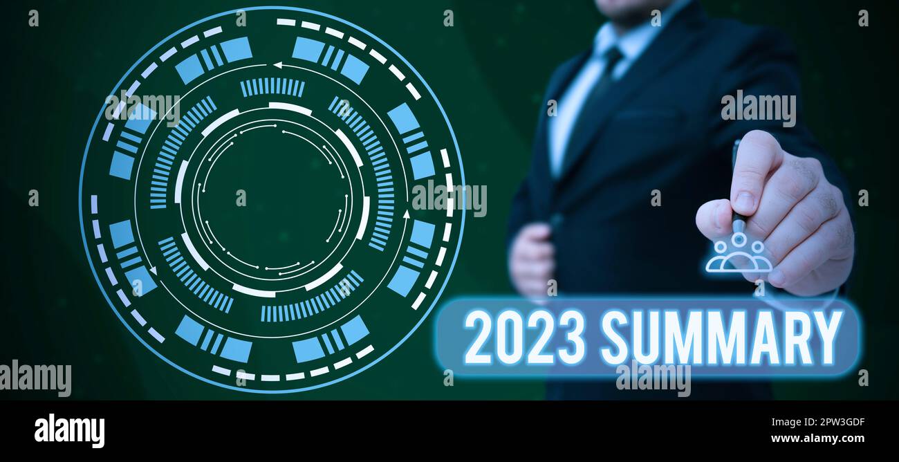 Conceptual display 2023 Summary, Business showcase summarizing past ...