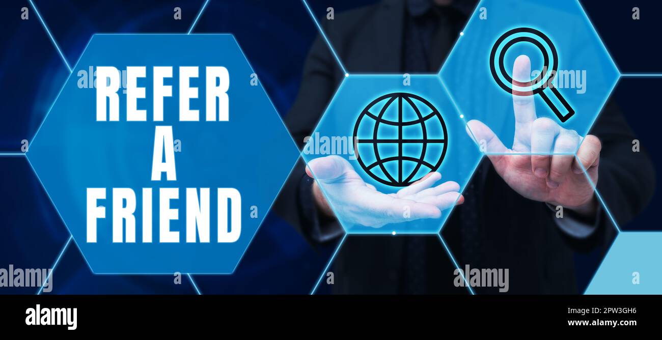 Conceptual caption Refer A Friend, Business showcase Recommendation ...