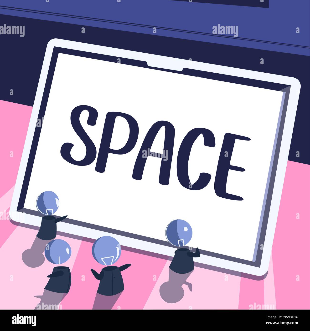 Text caption presenting Space, Internet Concept continuous area or ...