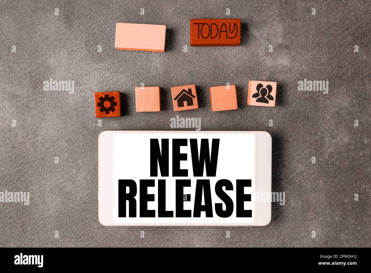 Conceptual caption New Release, Word Written on announcing something ...