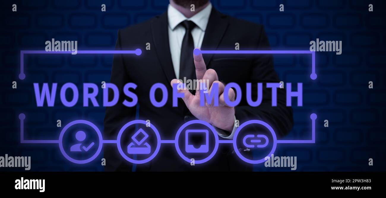 Writing displaying text Words Of Mouth, Concept meaning simple ... Writing displaying text Words Of Mouth, Concept meaning simple ...