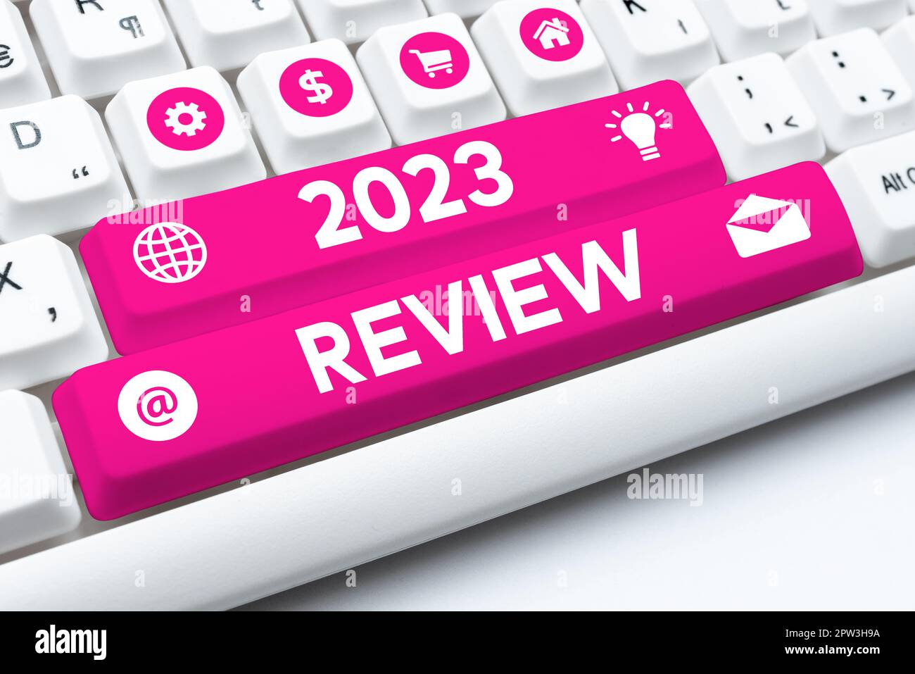 Sign displaying 2023 Review, Word for seeing important events or ...