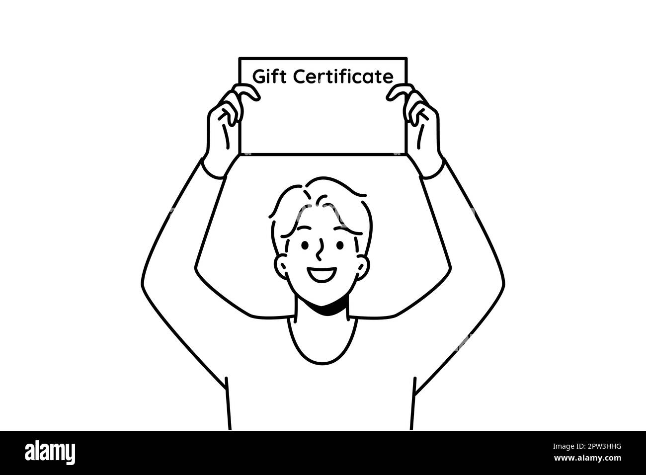 Hands holding paper certificate Black and White Stock Photos & Images ...