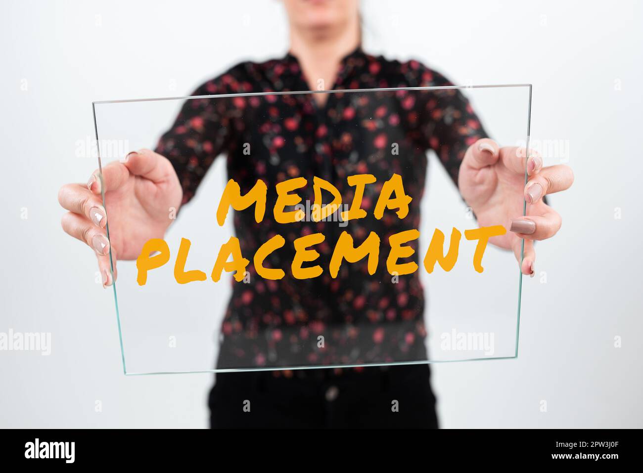 Handwriting text Media Placement, Word Written on inserting a digital ...