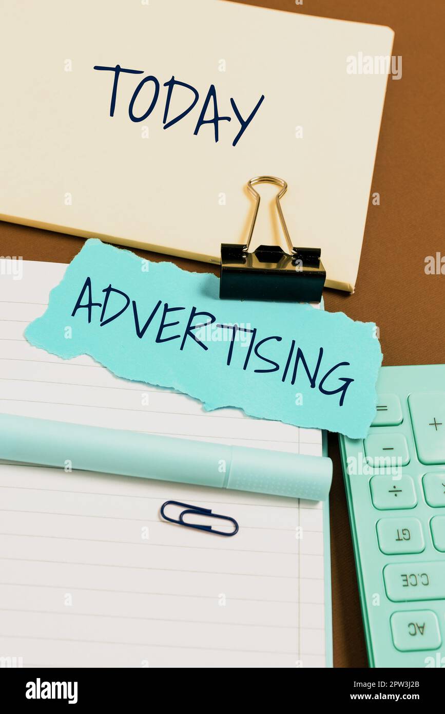 Hand writing sign Advertising, Concept meaning action of calling ...