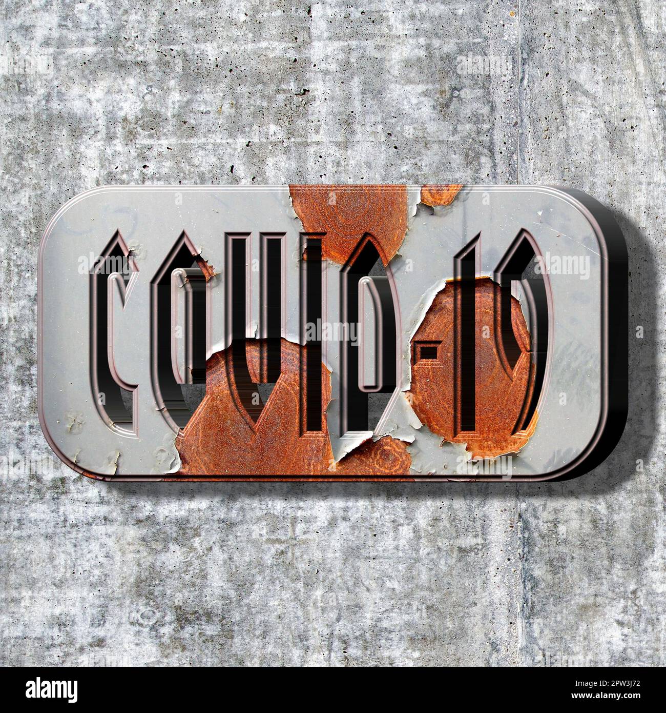 "COVID-19" - word, lettering or text as a 3D illustration, 3D rendering ...