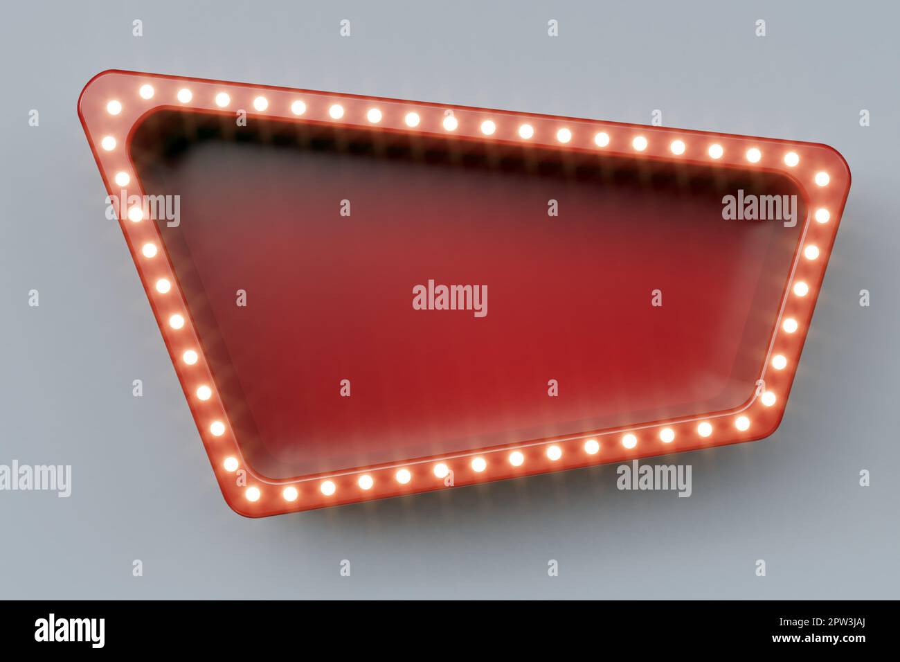 Red retro billboard with glowing neon lights -- 3D Rendering Stock ...