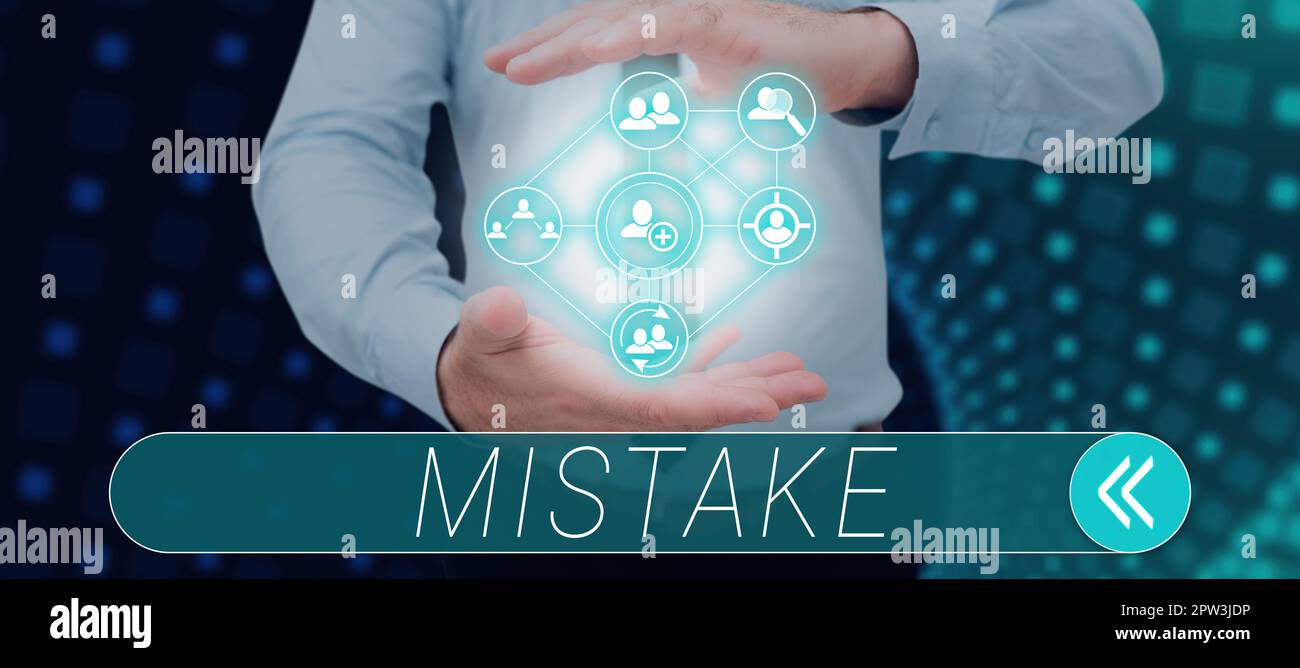 Conceptual display Mistake, Conceptual photo misconception about the ...