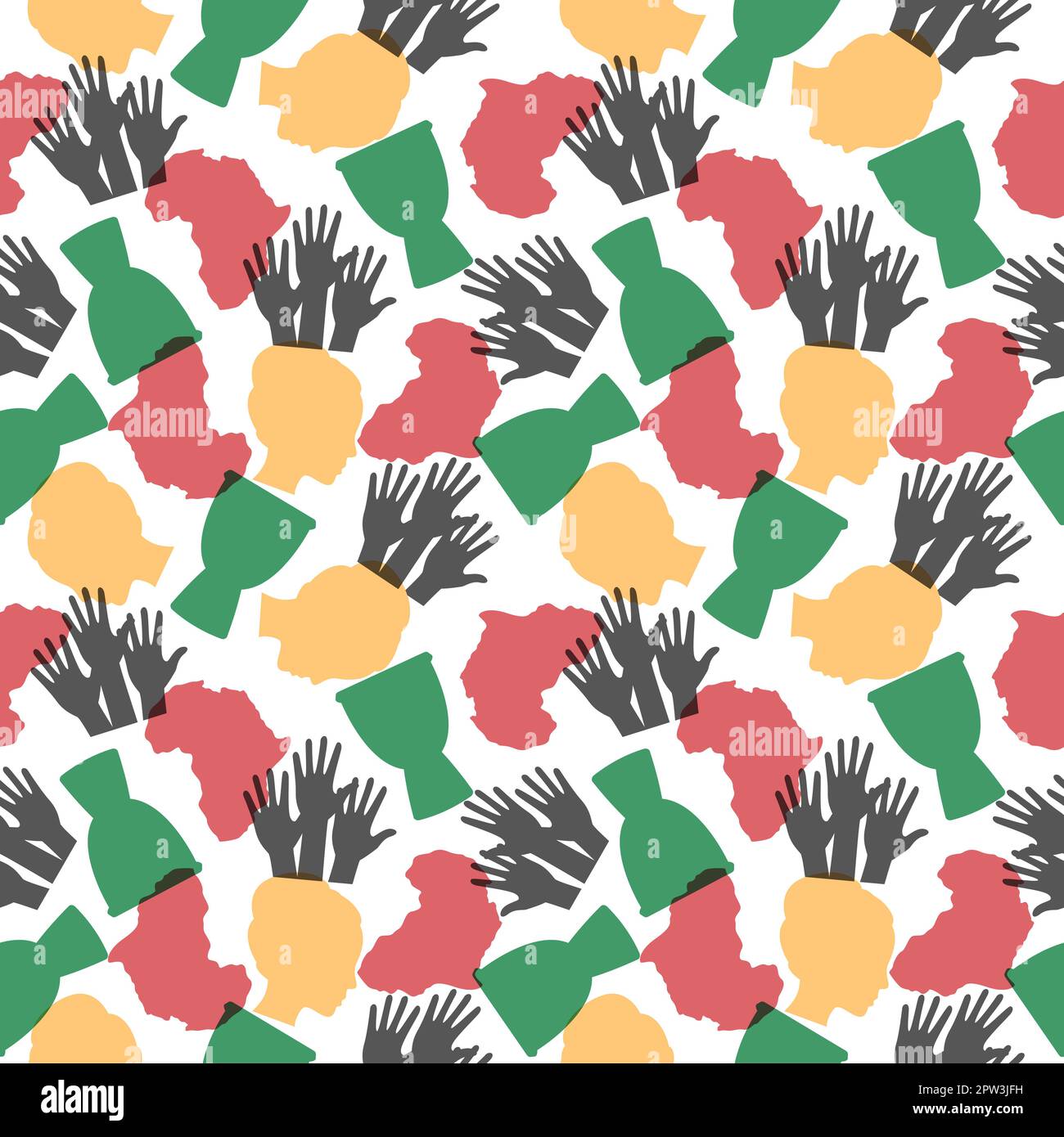 Black History Month Seamless Pattern of African American Holiday in ...
