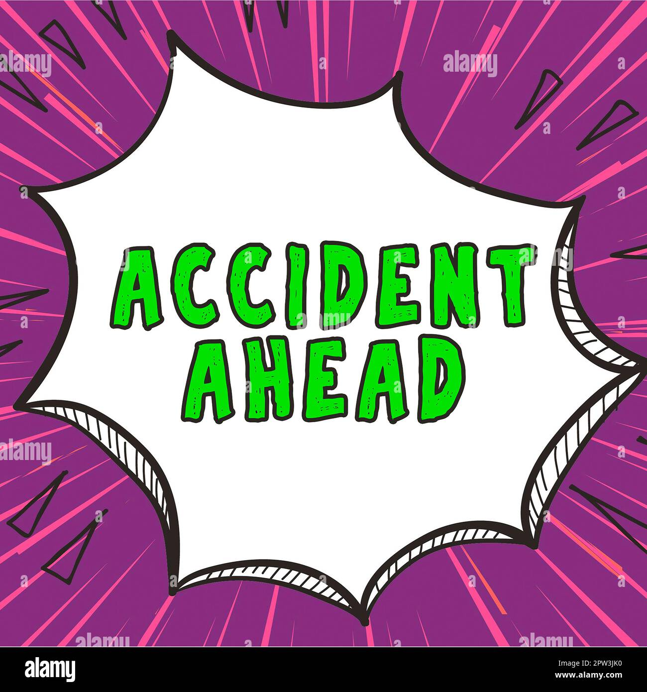 Sign displaying Accident Ahead, Business overview Unfortunate event Be ...