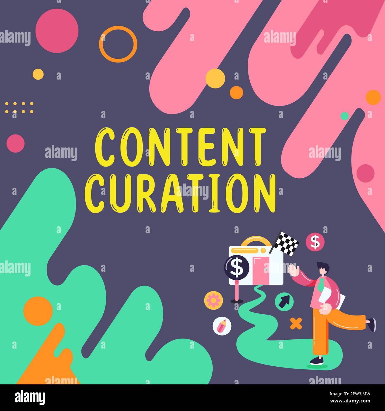 Conceptual display Content Curation, Concept meaning process of ...