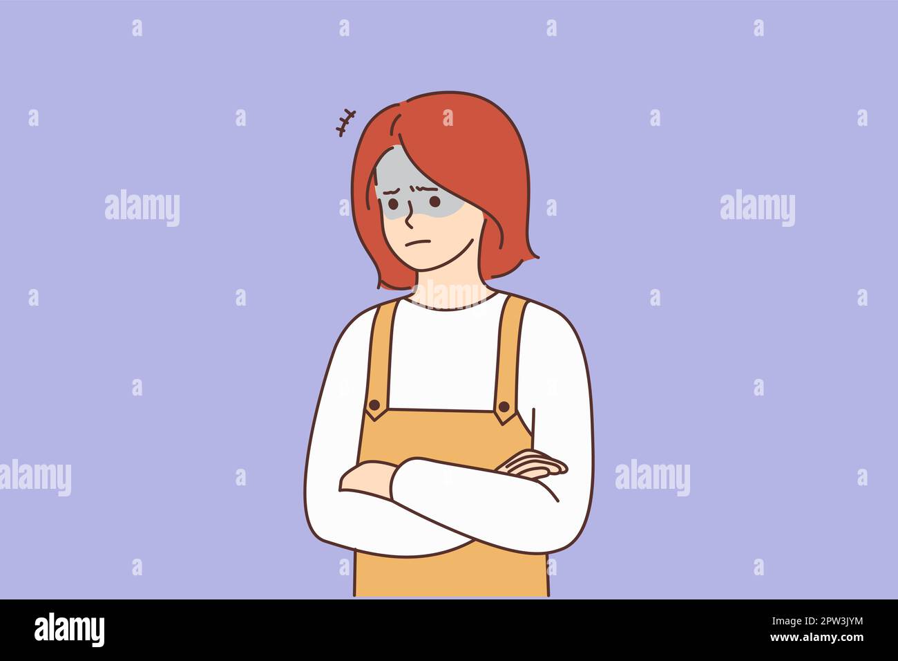 Cartoon unhappy girl hi-res stock photography and images - Alamy