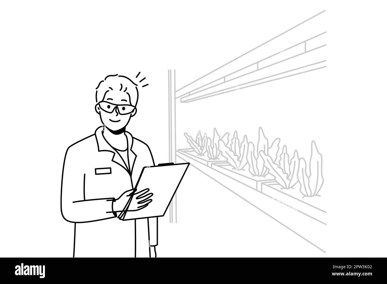 Scientist plant research in Black and White Stock Photos & Images - Alamy