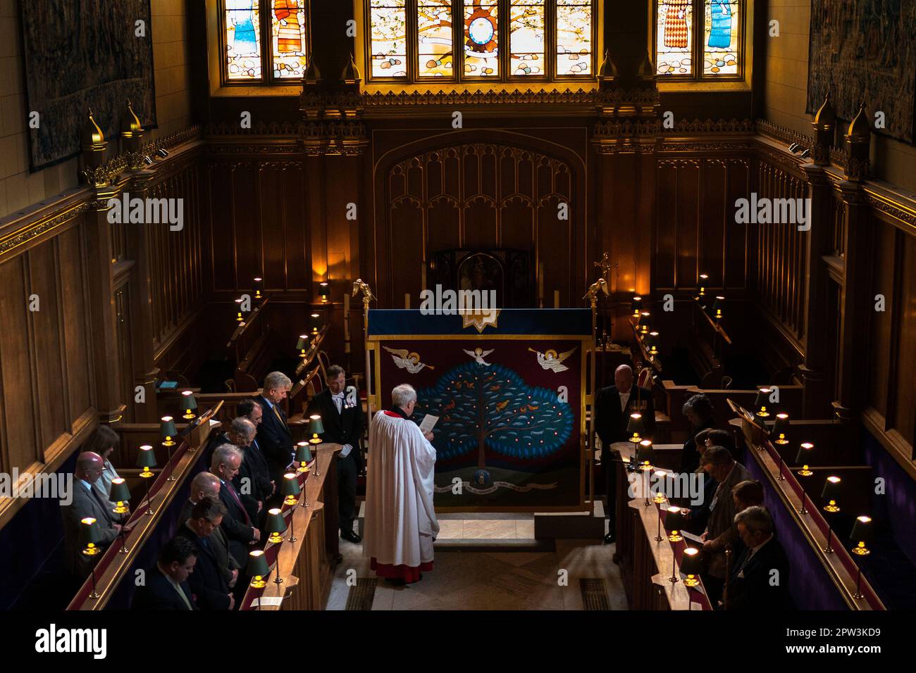 The anointing screen which will be used in the coronation of King ...