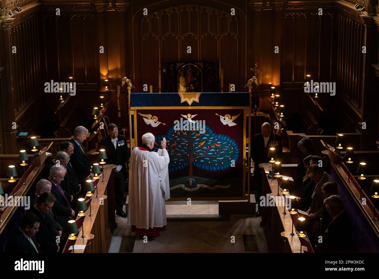 The anointing screen which will be used in the coronation of King ...