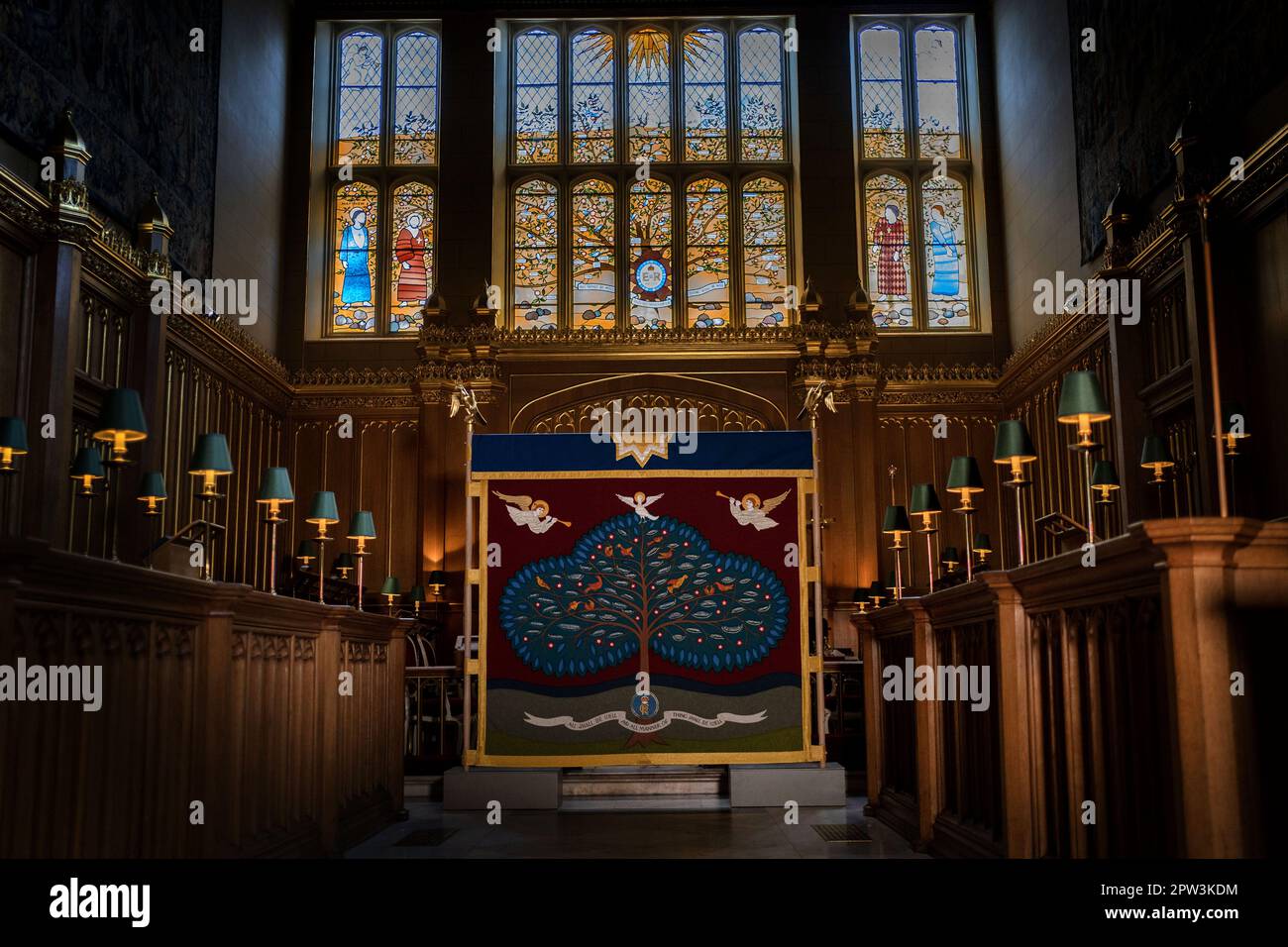 The anointing screen which will be used in the coronation of King ...