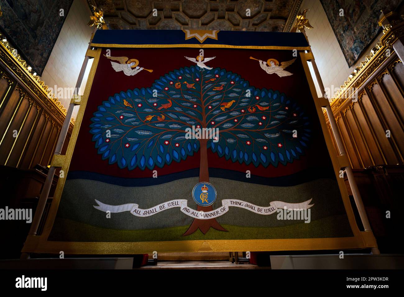 The anointing screen which will be used in the coronation of King ...