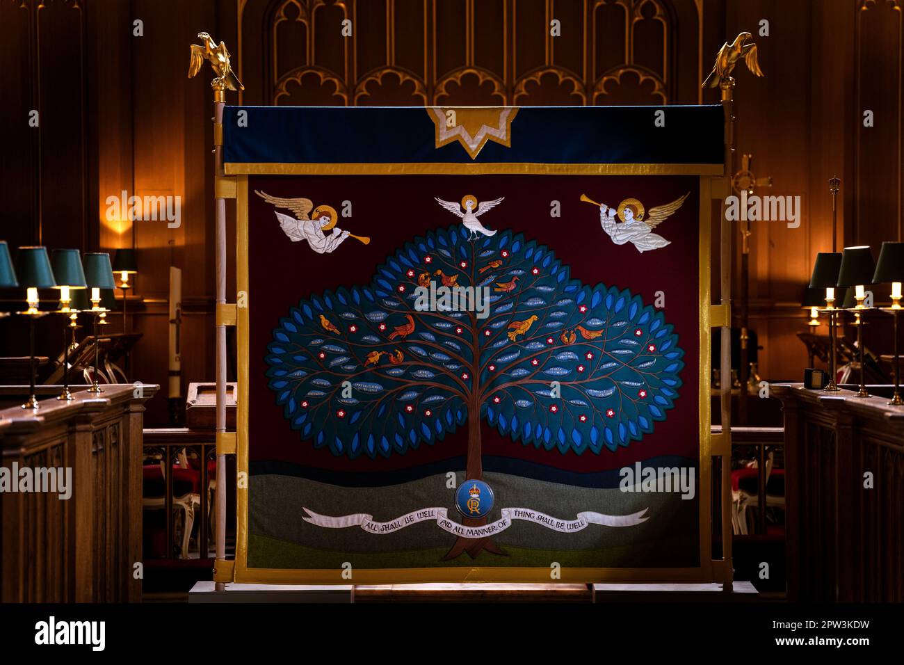 The anointing screen which will be used in the coronation of King ...