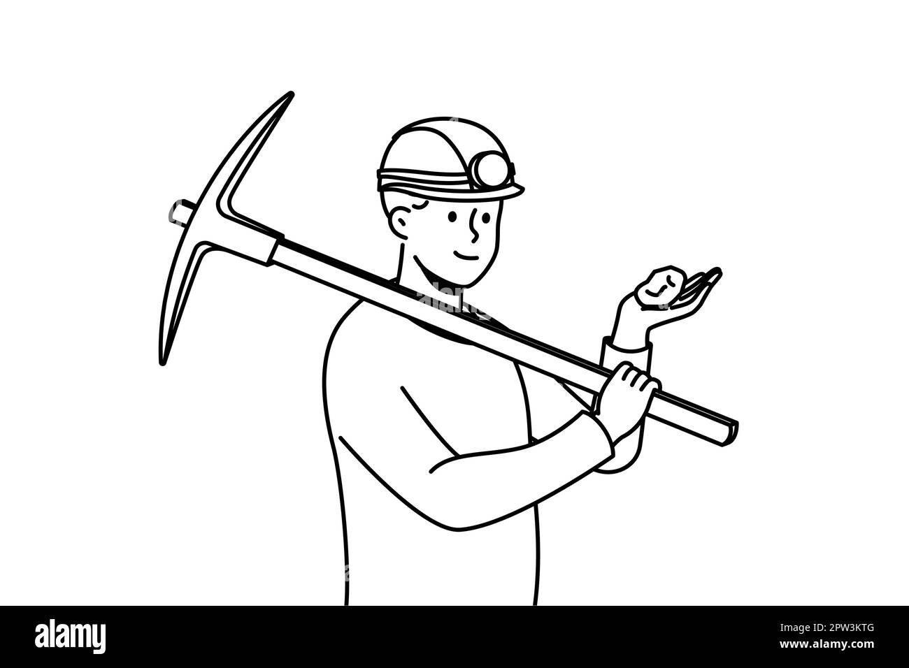 Man work in coal mine Stock Vector Images - Alamy