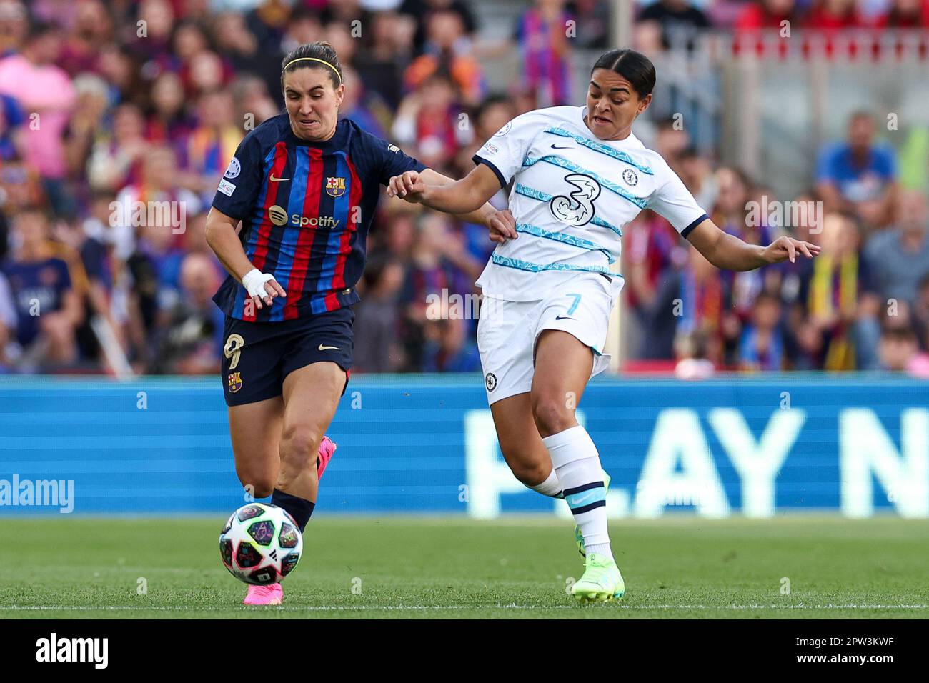 BRCELONA, SPAIN - APRIL 27: Mariona Caldentey of FC Barcelona in action ...