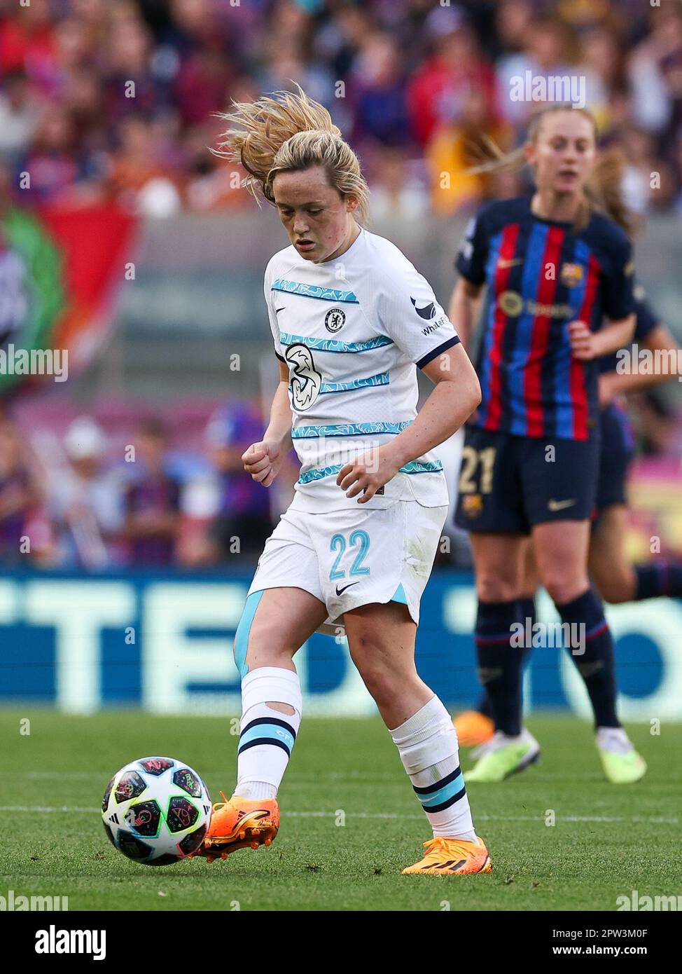 BRCELONA, SPAIN - APRIL 27: Erin Cuthbert of Chelsea FC Women in action ...