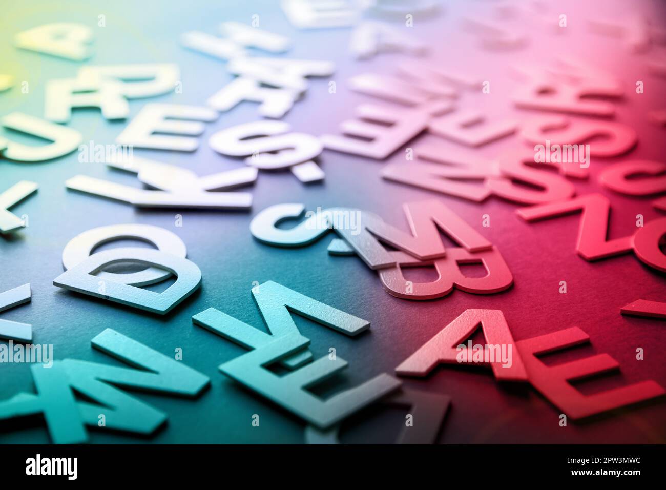 Mixed solid letters pile closeup photo. Education background concept ...