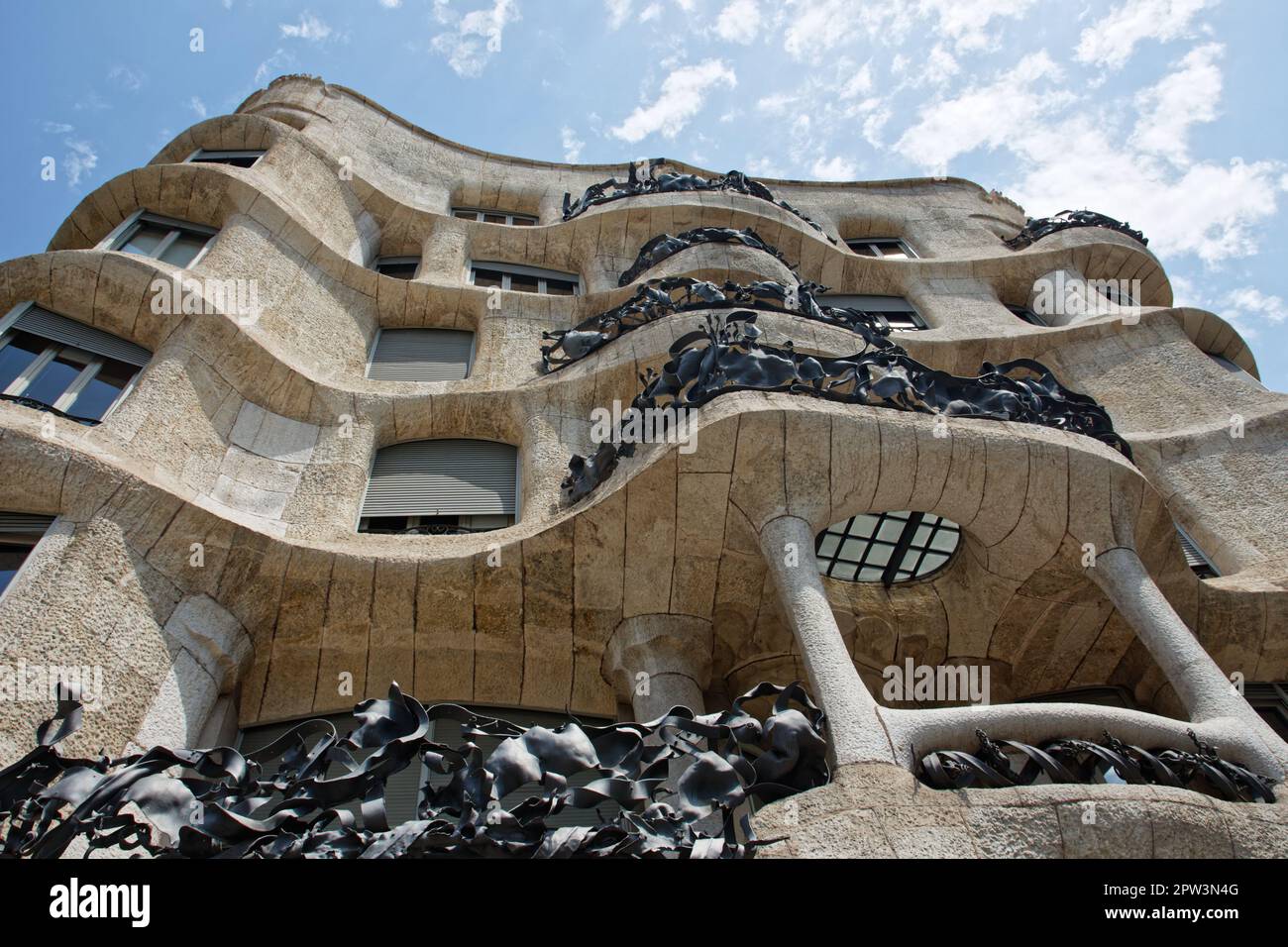 Casa Milà, one of the most iconic buildings in Barcelona, Spain Stock ...