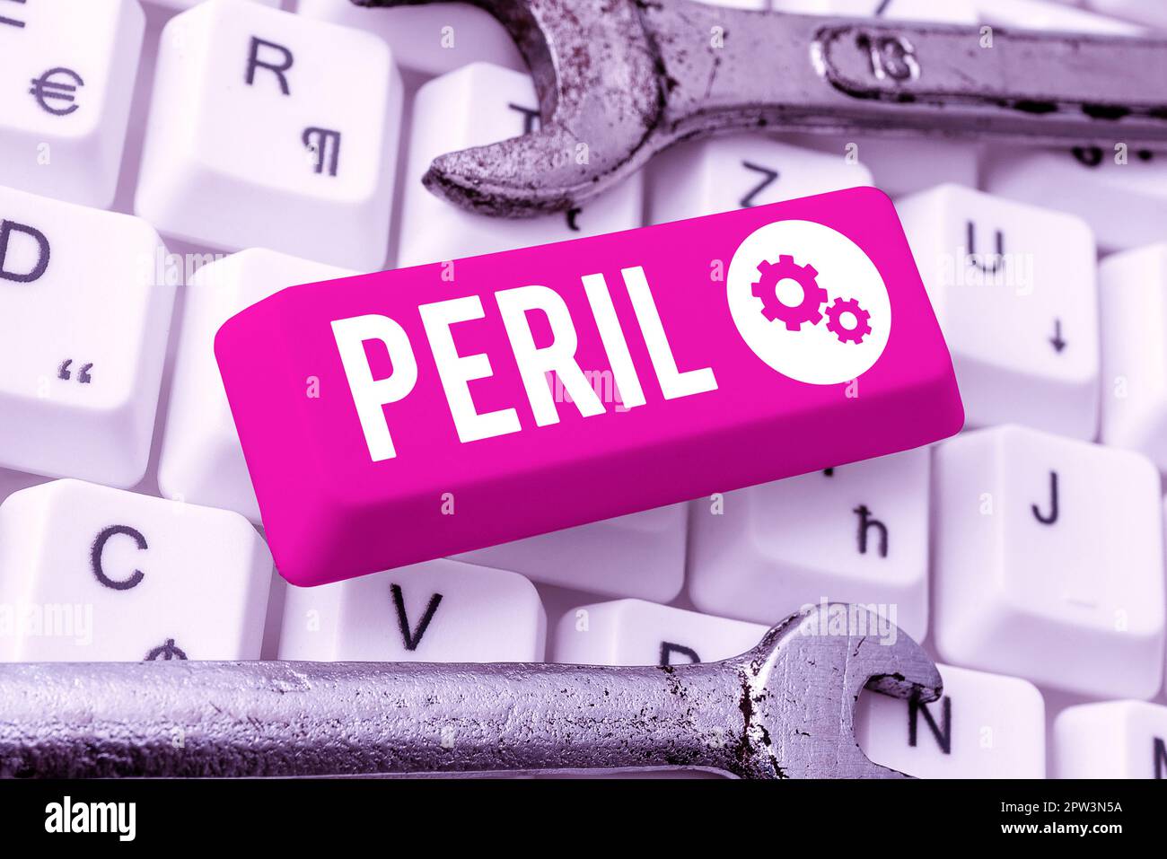 Conceptual display Peril, Business approach indicates something ...