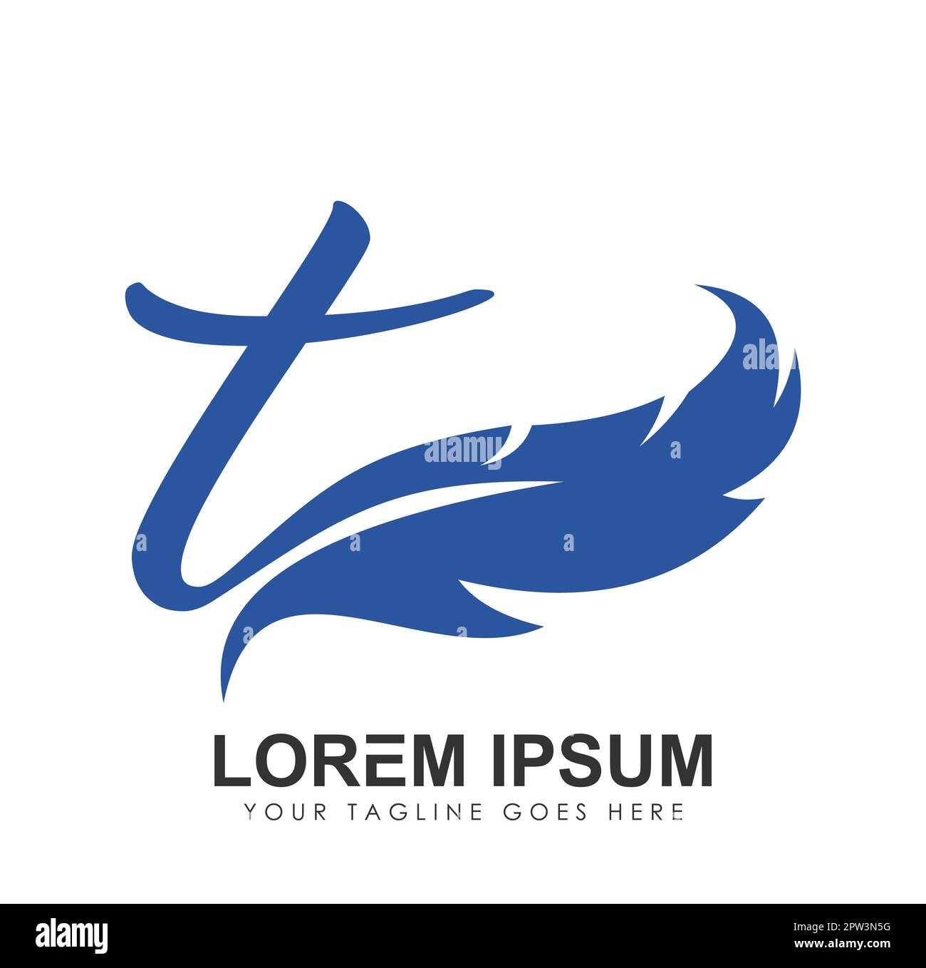 Feather Monogram Logo Initial Letter T Stock Vector Image & Art - Alamy