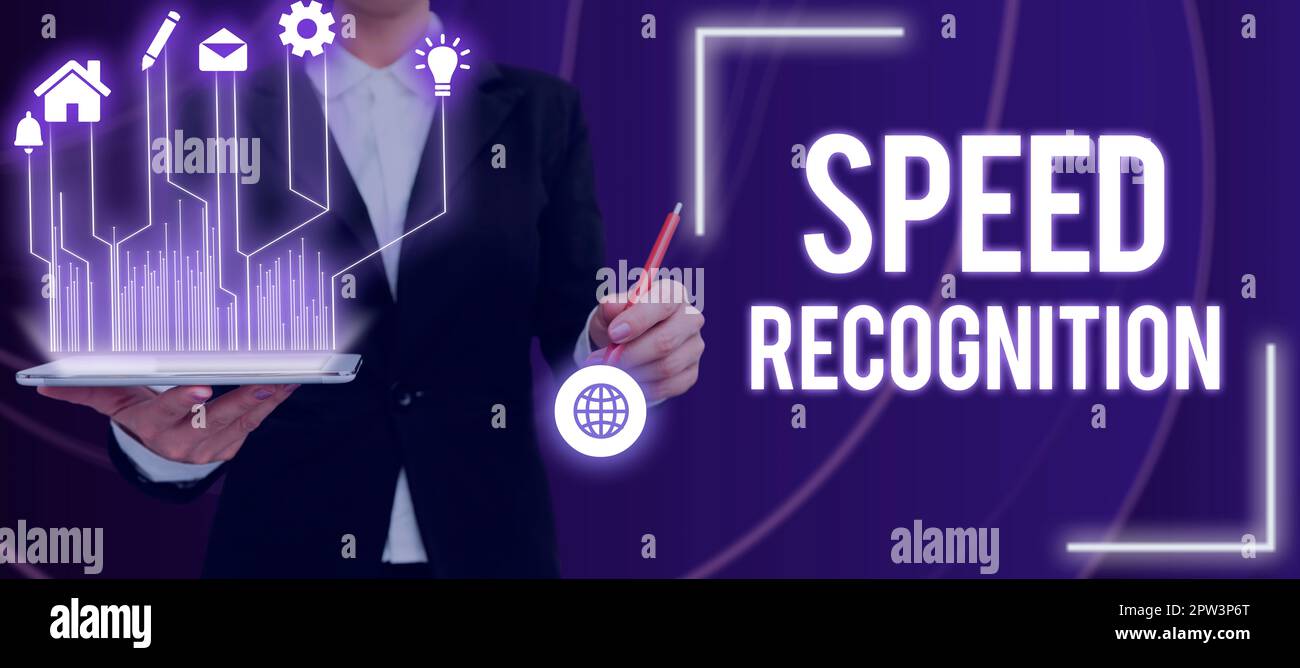 Text caption presenting Speed Recognition, Business showcase ...