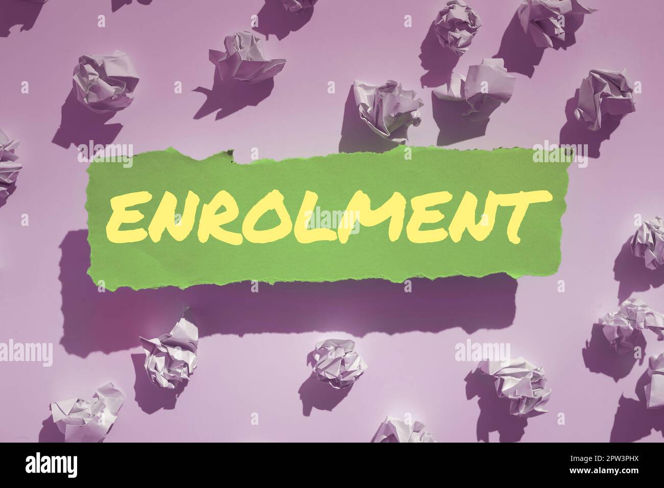 Conceptual display Enrolment, Word for the act of putting yourself on ...