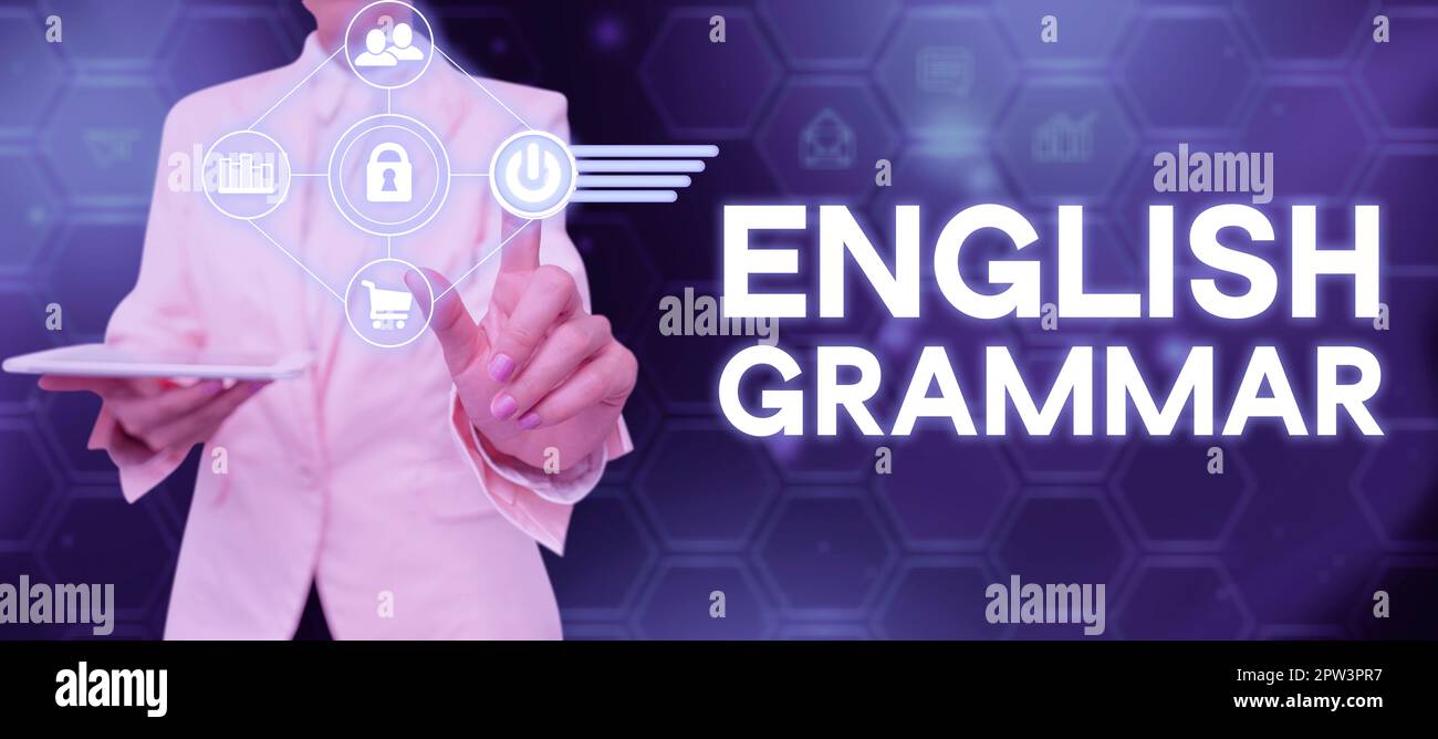 Sign displaying English Grammar, Word for courses cover all levels of ...
