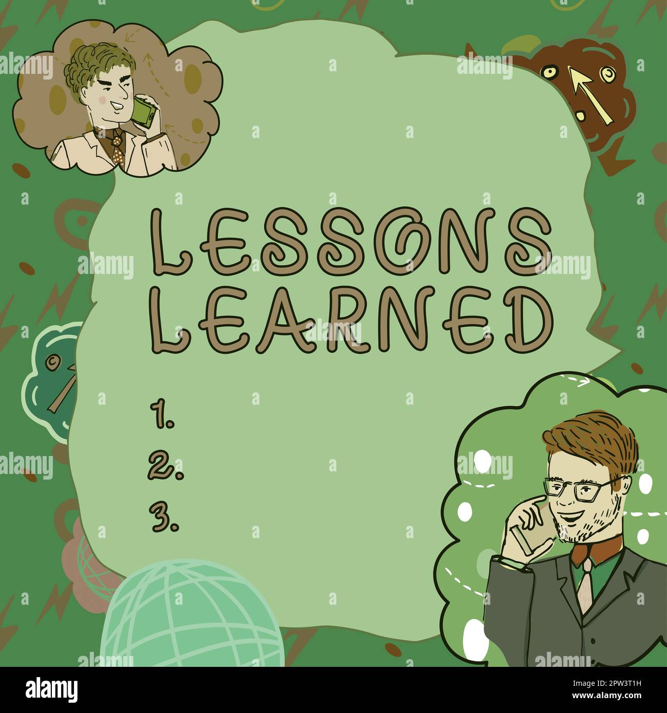 Conceptual caption Lessons Learned, Business idea Promote share and use ...