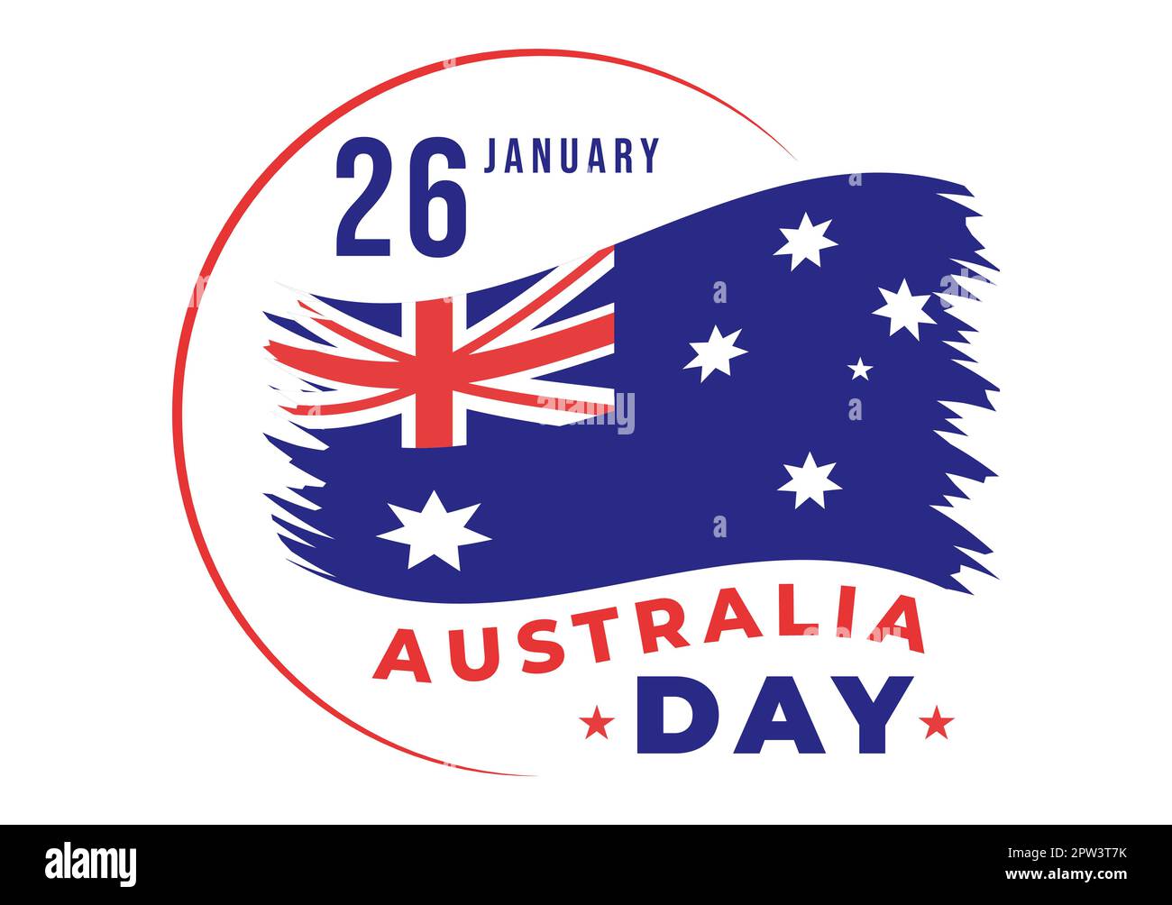 Happy Australia Day Observed Every Year on January 26th with Flags and ...