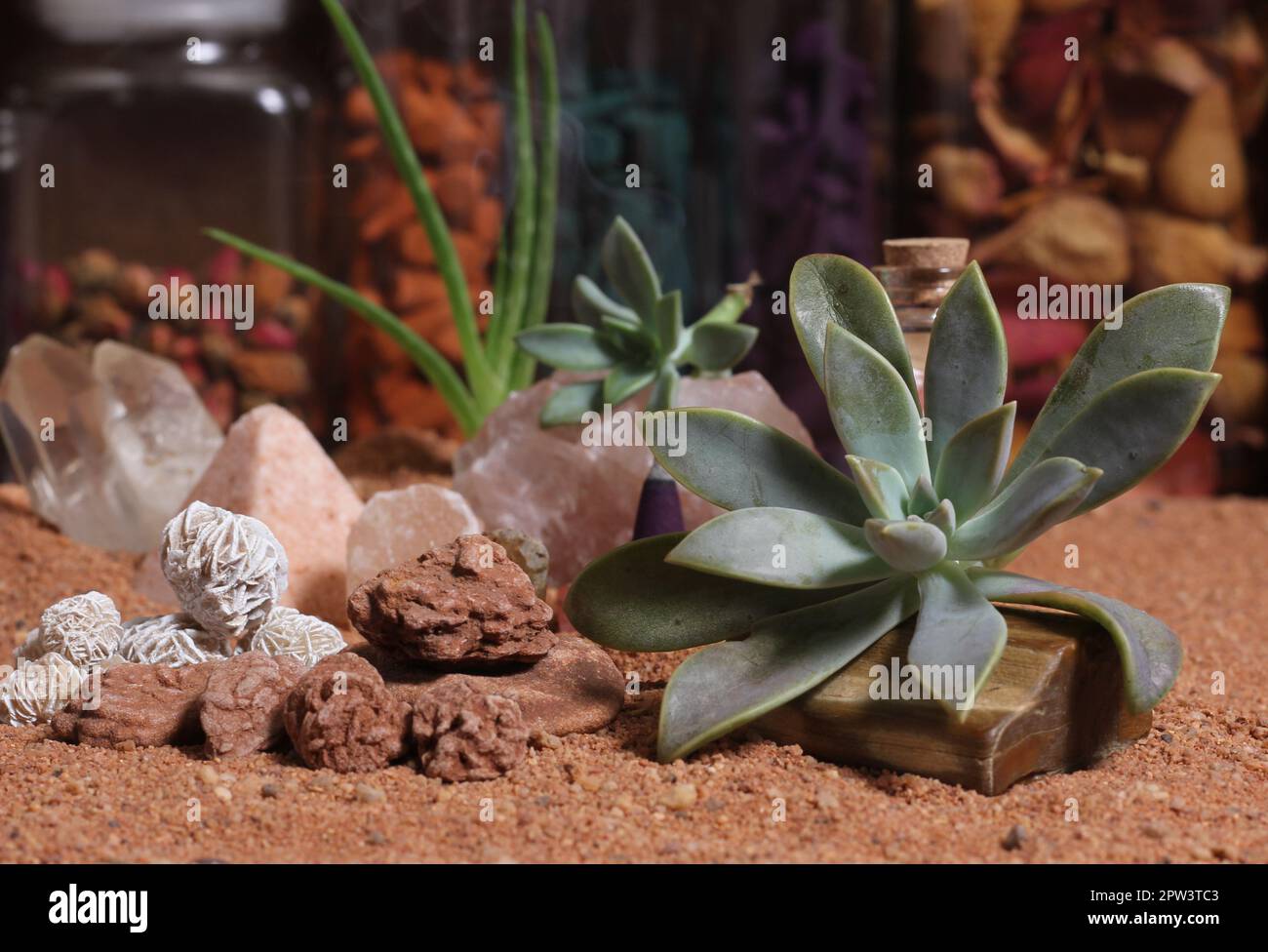 Desert Rose Rocks With Quartz Crystals on Australian Red Sand ...