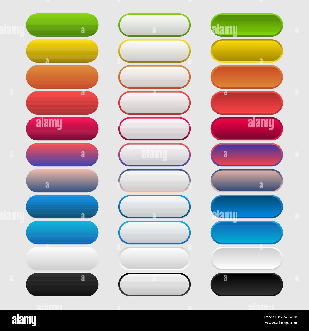 Icon set multi colored button in flat style Stock Vector Image & Art ...