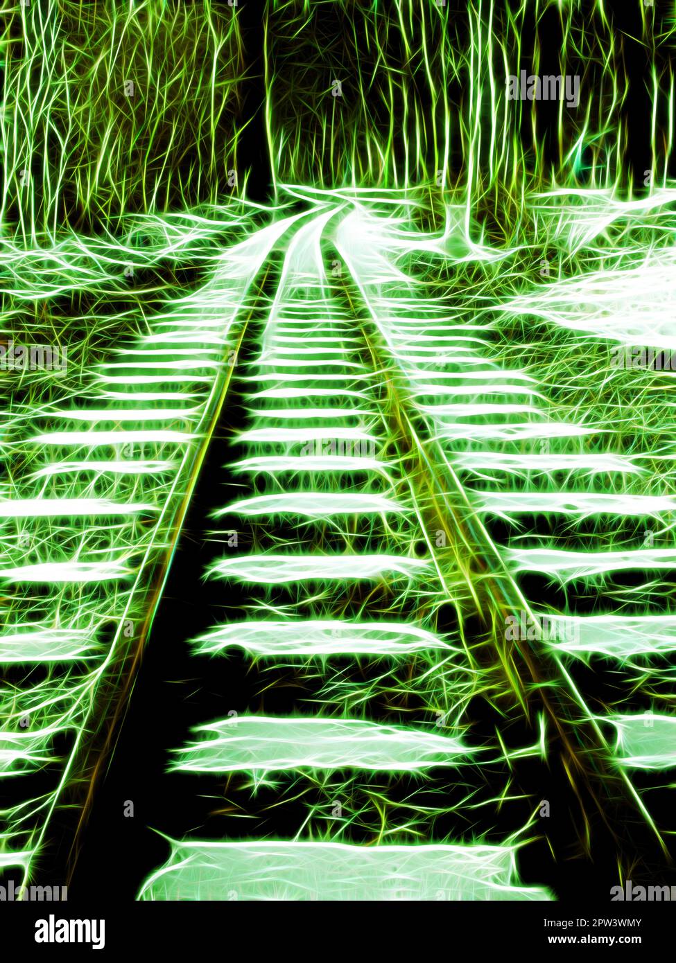 Railroad tracks, tracks and sleepers of a railway line Stock Photo - Alamy
