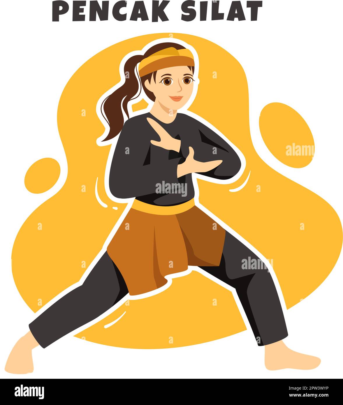 Pencak Silat Sport Illustration with People Pose Martial Artist from ...