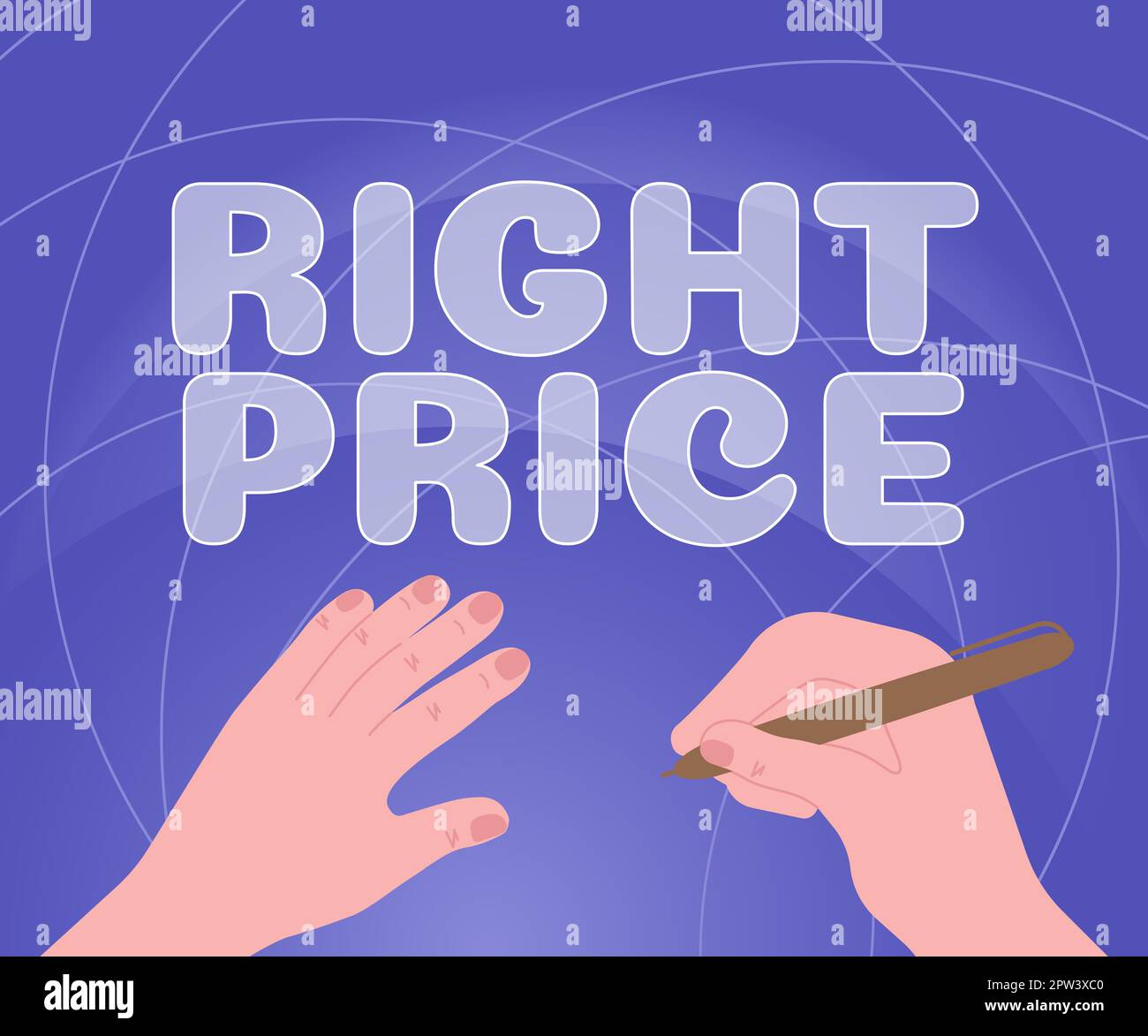 Conceptual caption Right Price, Word for the amount of money that it is ...