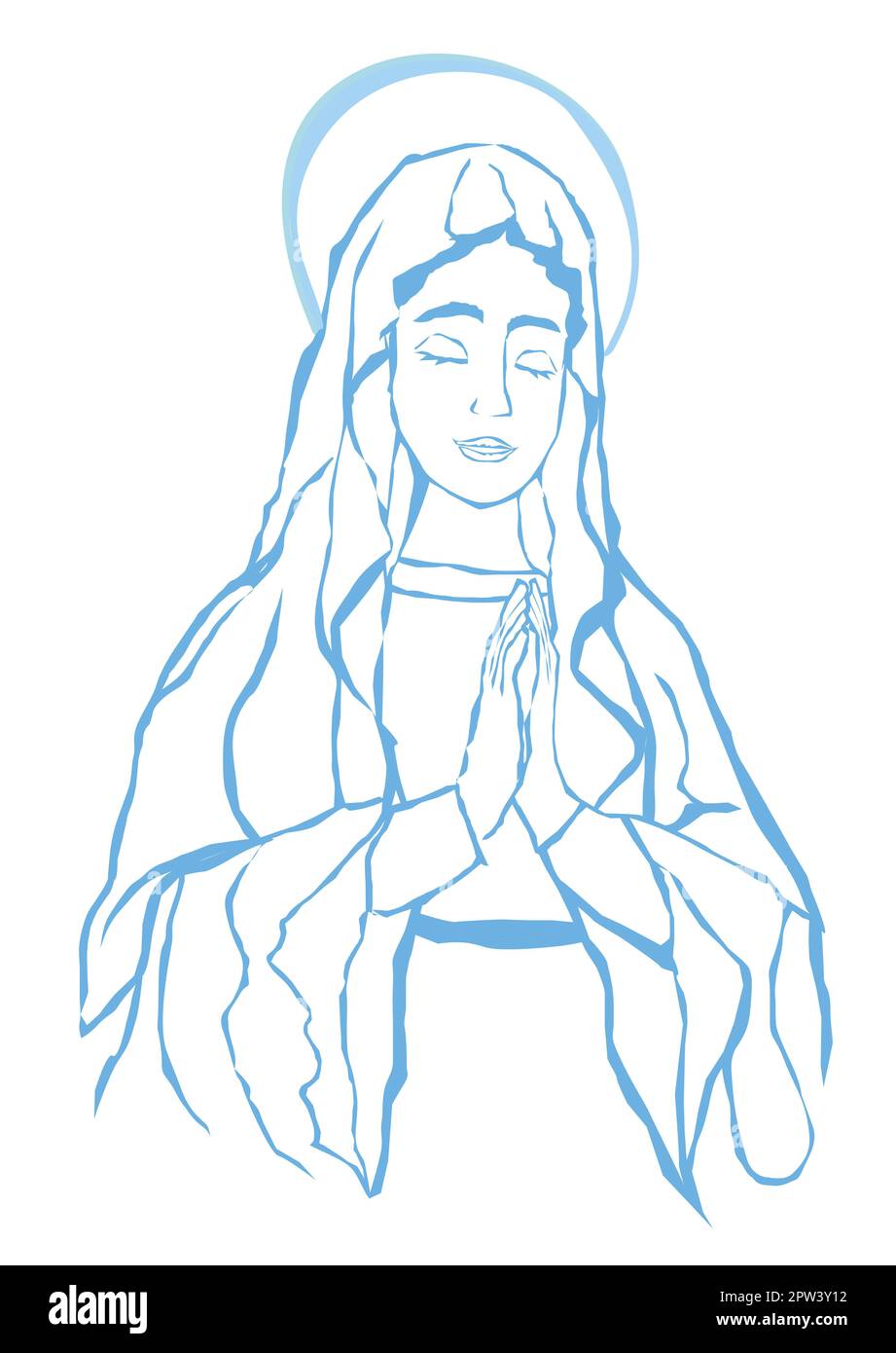 Blessed Virgin Mary portrait isolated on white background Stock Photo ...