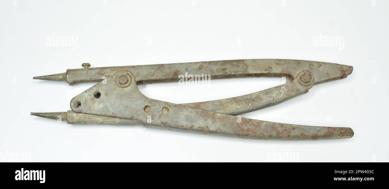 Vintage Metal Technical drawing instrument on white background Stock ...